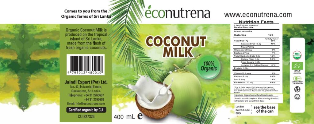 Labels -Econutrena Certified Organic Coconut Products,spices